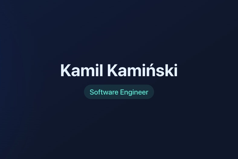 Kamil Kamiński - Software Engineer